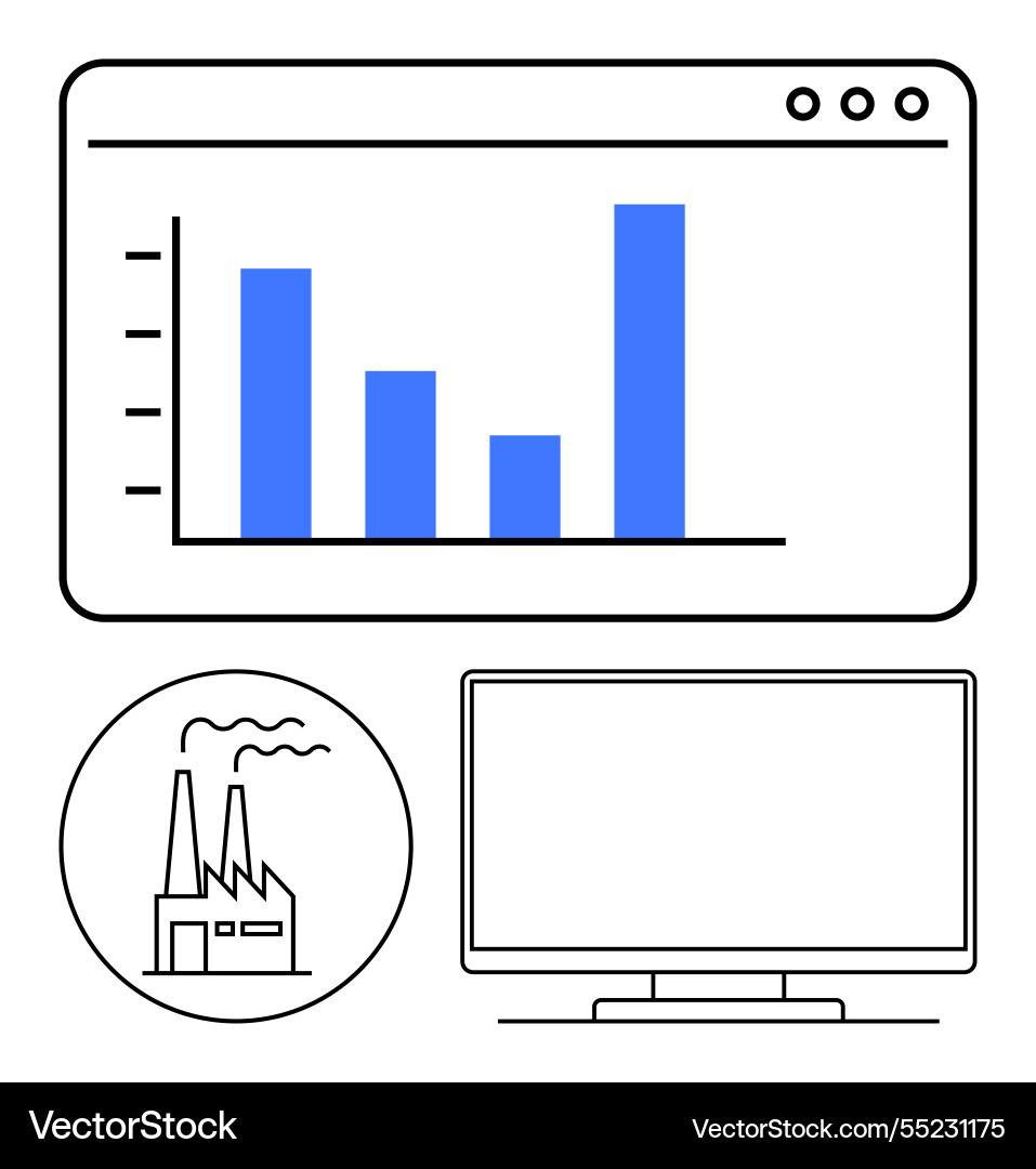 Data analytics in industrial manufacturing Vector Image