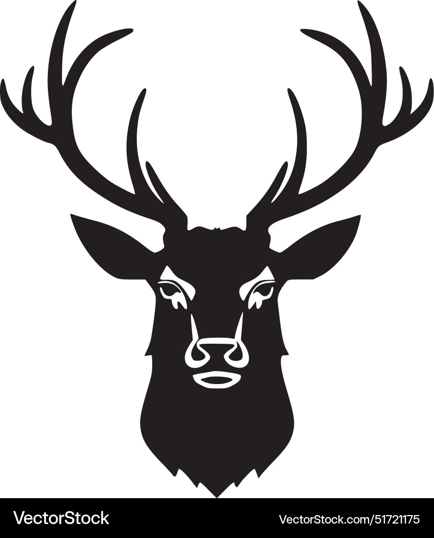Deer - black and white Royalty Free Vector Image
