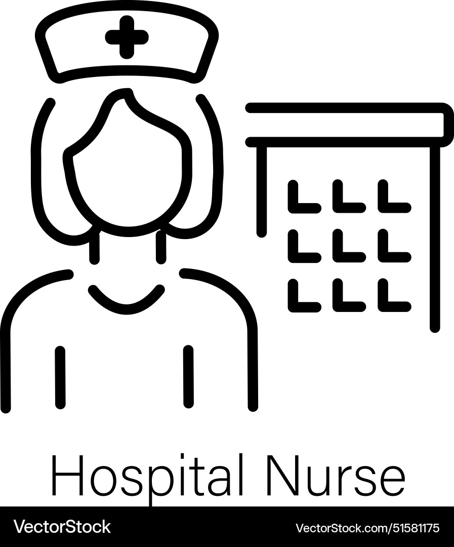 Hospital nurse Royalty Free Vector Image - VectorStock