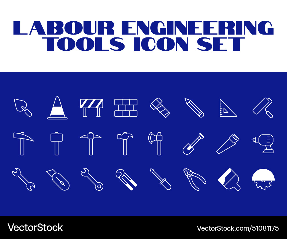 Labour day icon set labor tools Royalty Free Vector Image