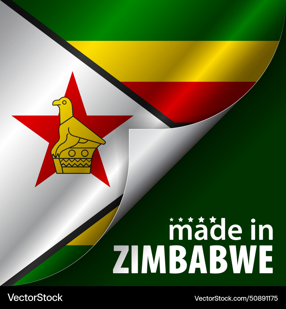 Made in zimbabwe graphic and label Royalty Free Vector Image