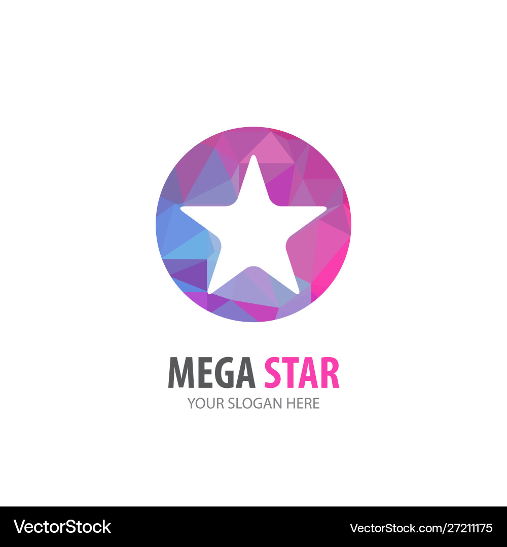 Mega star logo for business company simple Vector Image