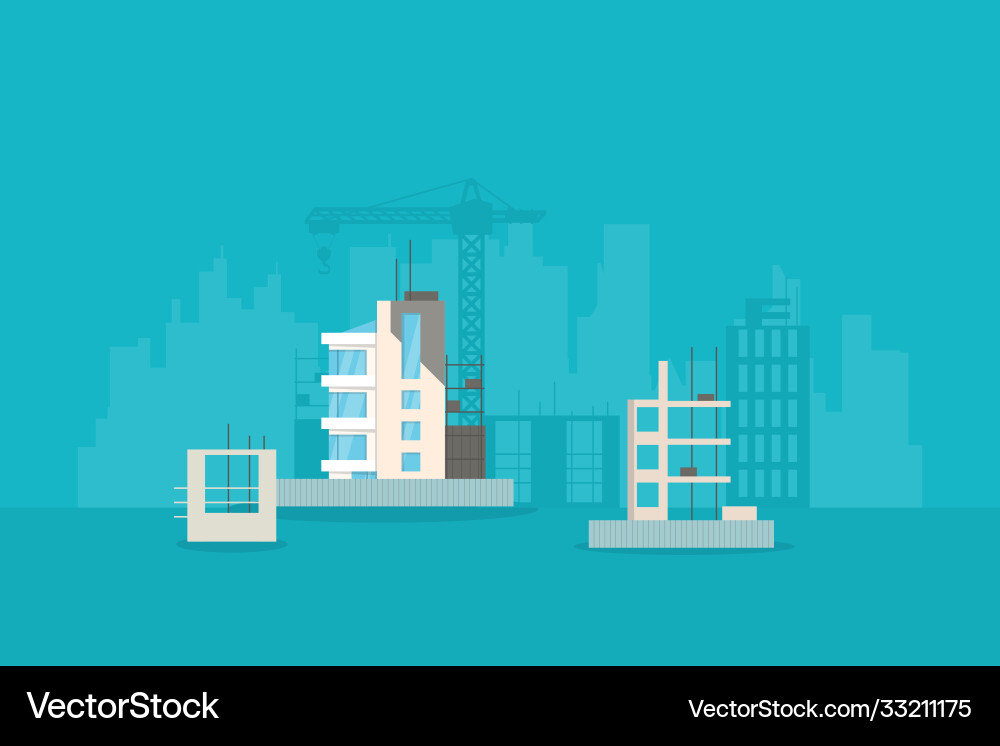 New building development Royalty Free Vector Image