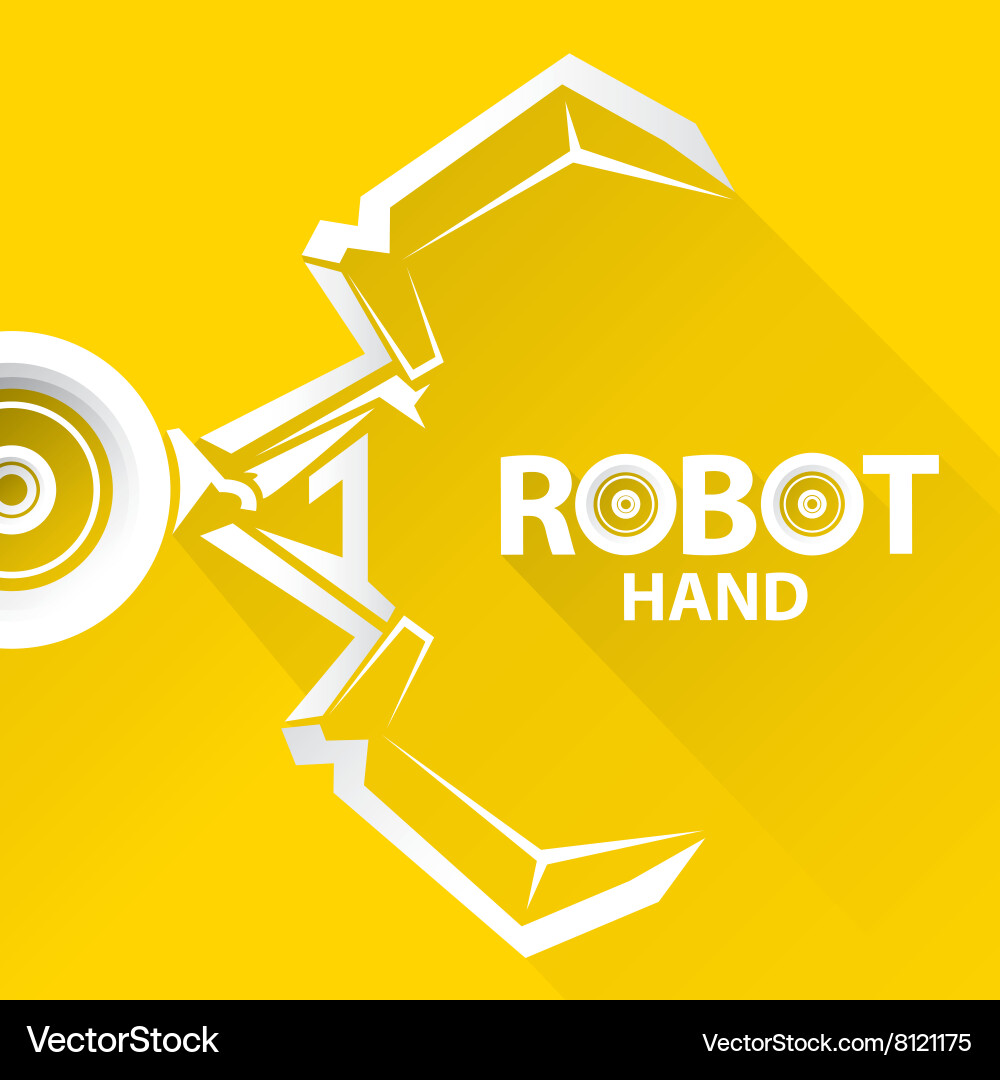 Robotic arm symbol robot hand Royalty Free Vector Image