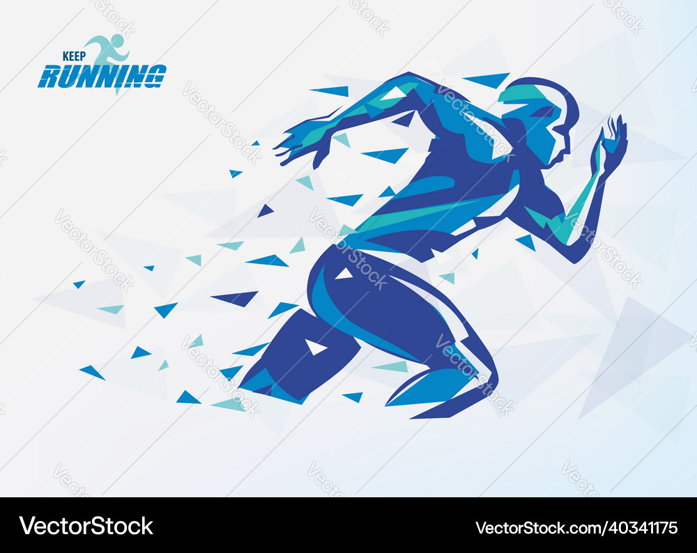 Running man sport and competition background Vector Image