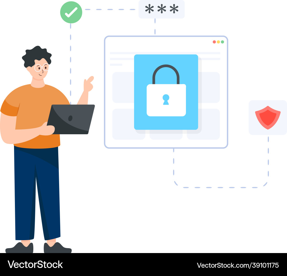 Website security Royalty Free Vector Image - VectorStock