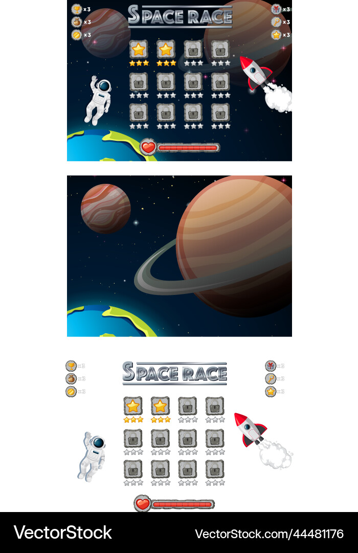 A game background template with elements Vector Image