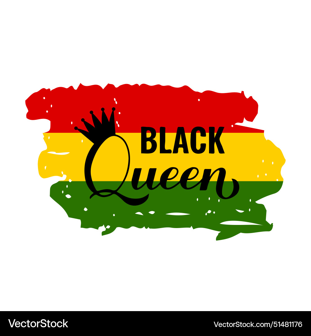 Black queen calligraphy lettering juneteenth Vector Image