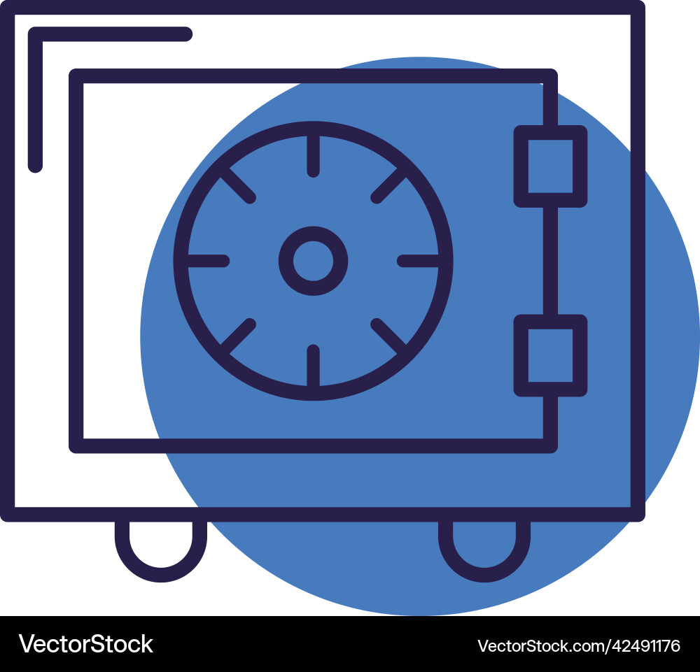 Blue safe box Royalty Free Vector Image - VectorStock