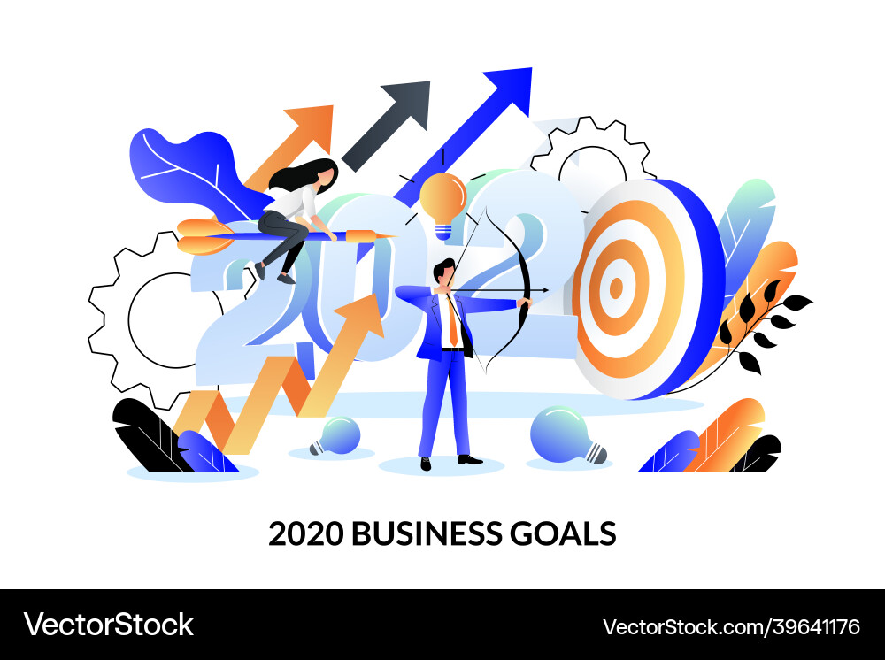 Business goals future achievement plan for 2020 Vector Image