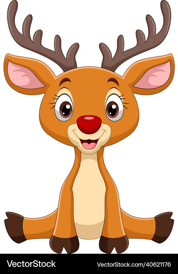 Cartoon lustige kleine Hirsch sitzen Lizenzfreier Vektor