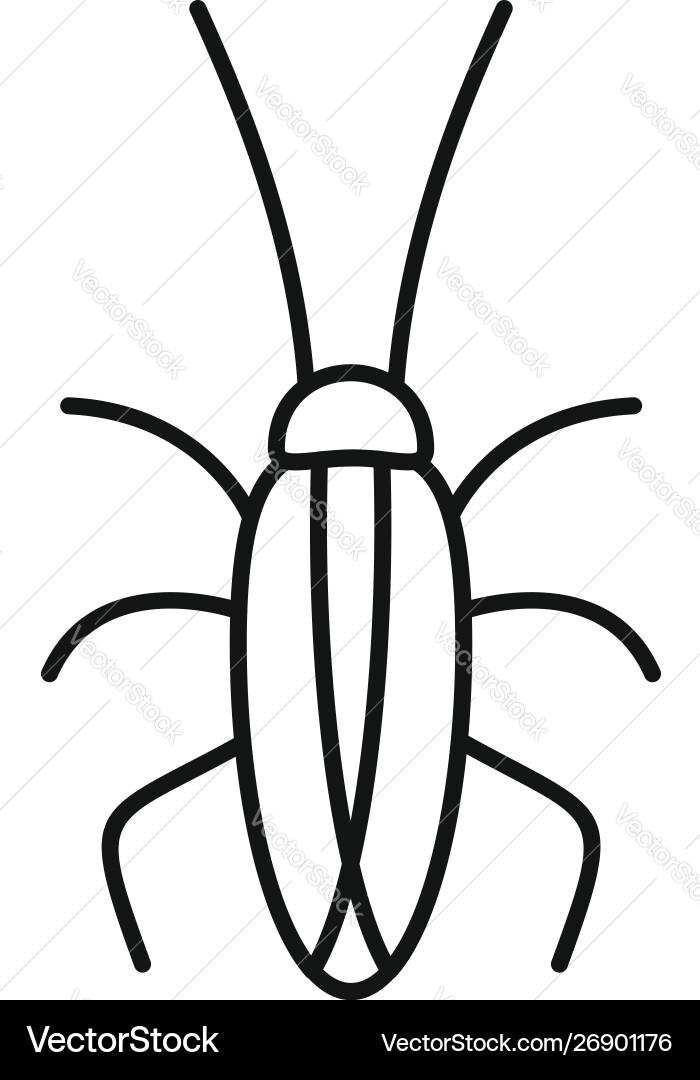 Cockroach insect icon outline style Royalty Free Vector