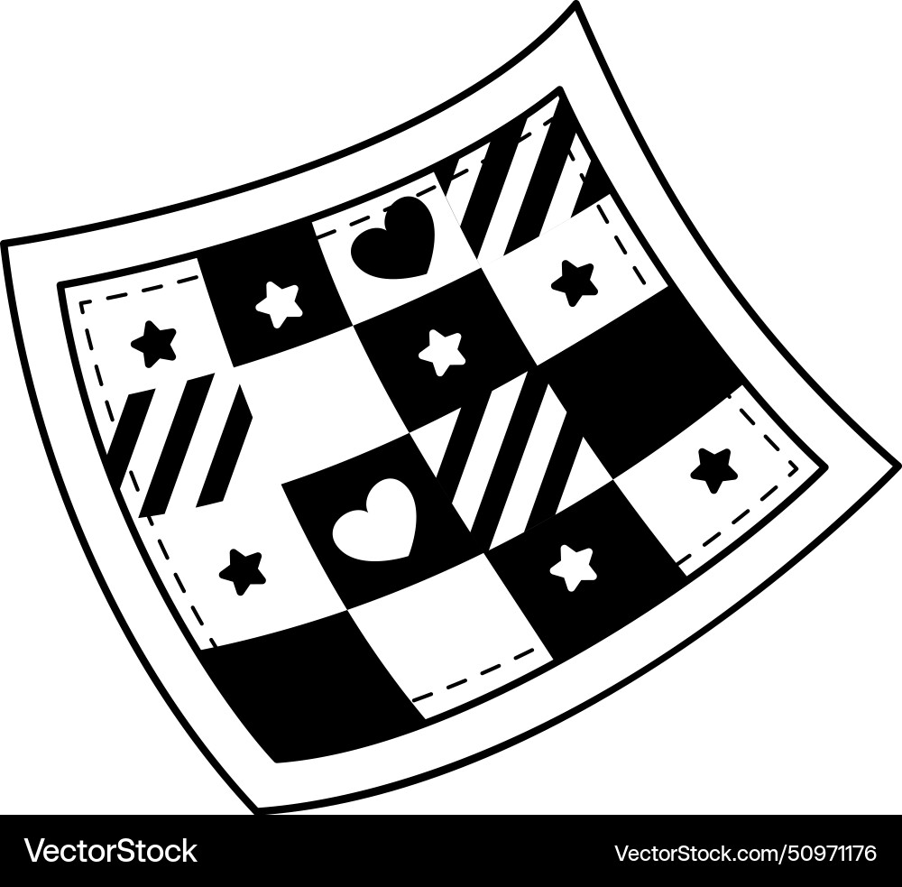 Colorful quilt outline white on background Vector Image