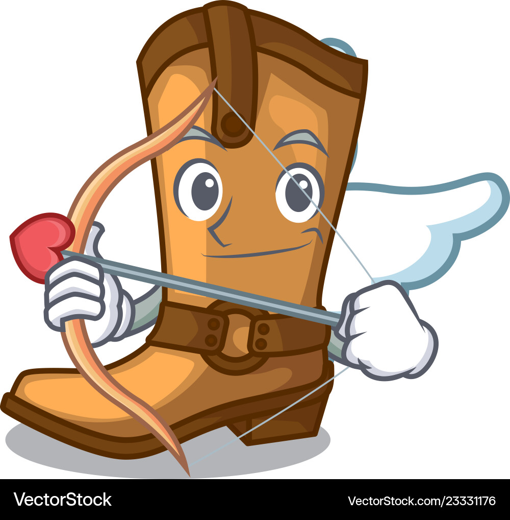 Cupid Cowboy Stiefel in der Form Cartoon Vektorbild