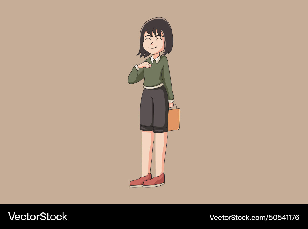 Cute girl character design Royalty Free Vector Image