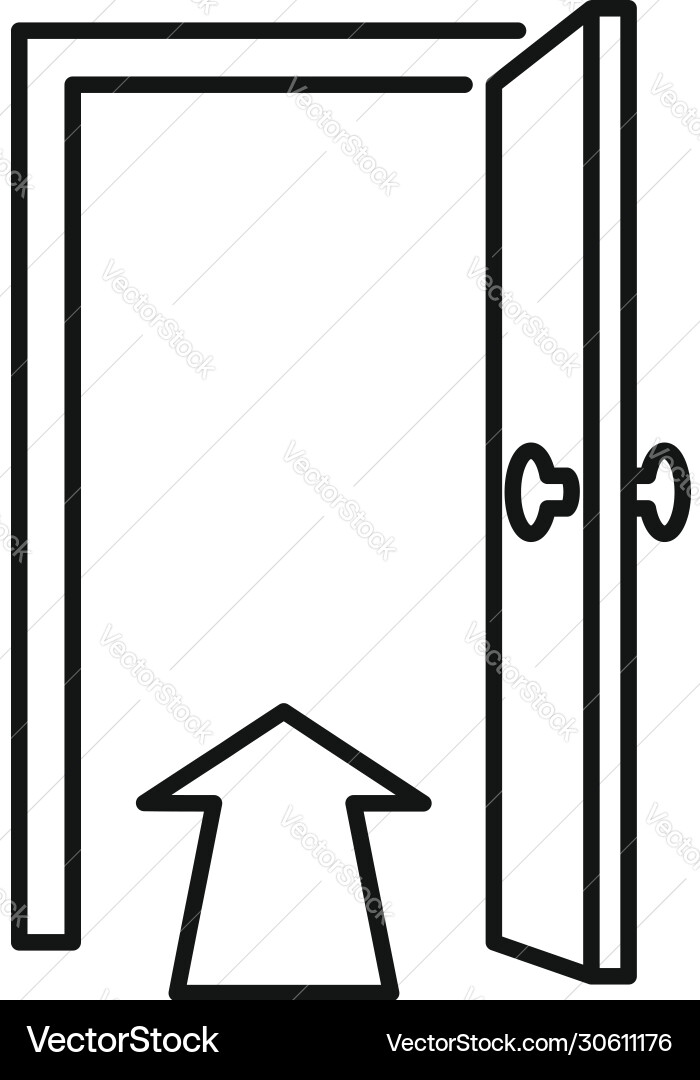 Door entry icon outline style Royalty Free Vector Image