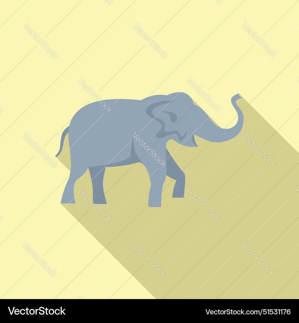 Friendly elephant is raising its trunk and showing