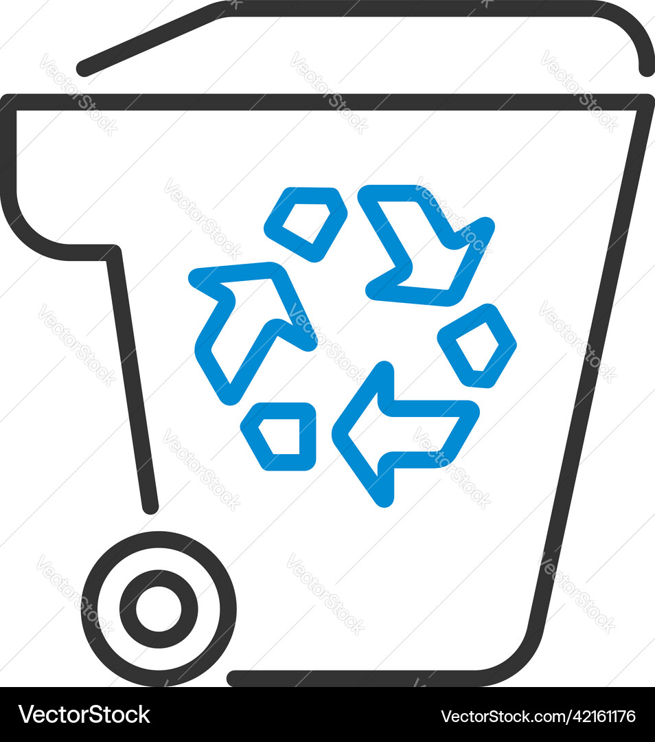 Garbage container with recycle sign icon Vector Image