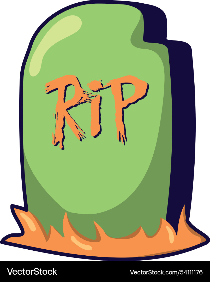 Halloween tombstone with rip text spooky symbol Vector Image