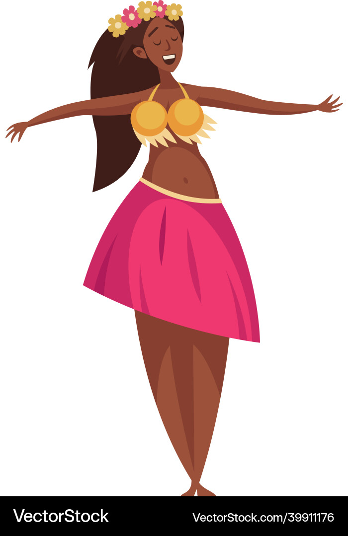 Hula cartoon Royalty Free Vector Image - VectorStock