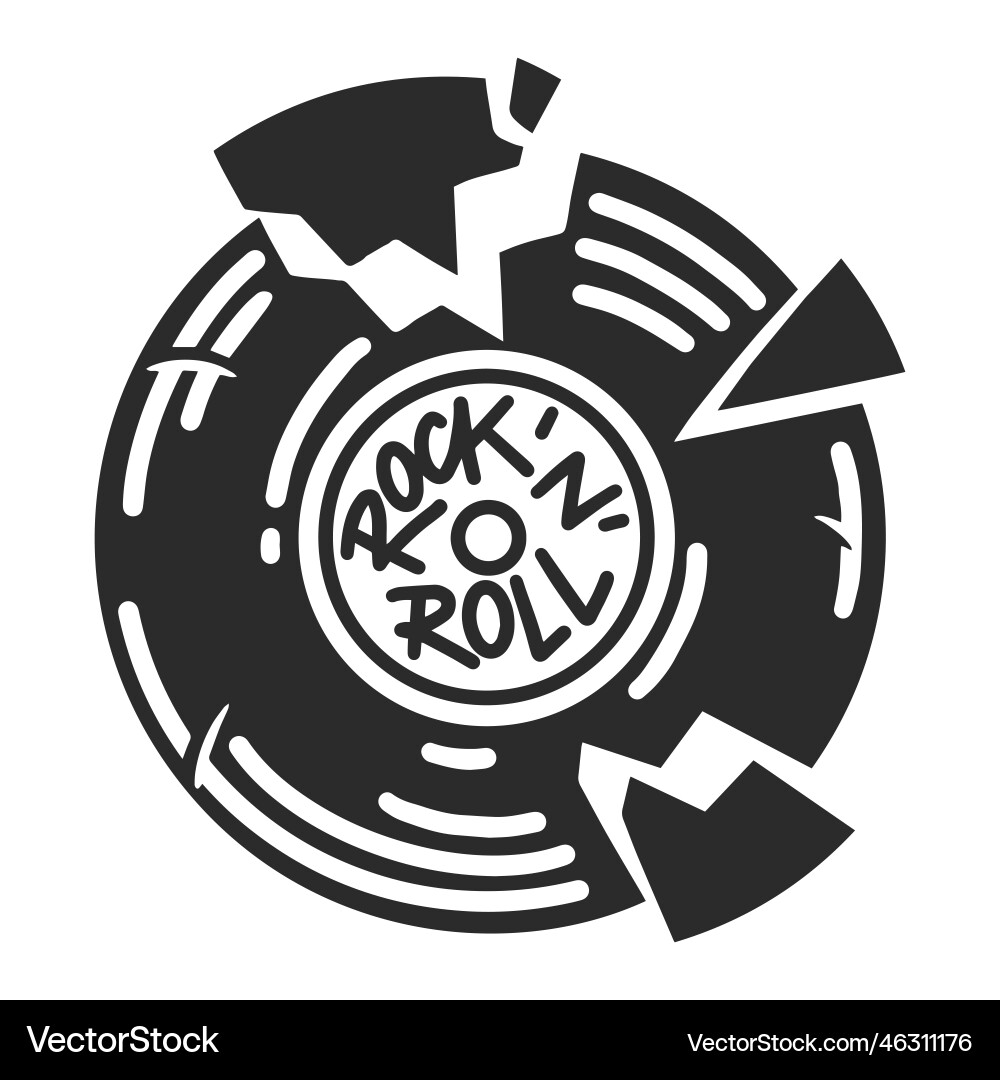 Monochrome Vinyl Record Logo Royalty Free Vector Image