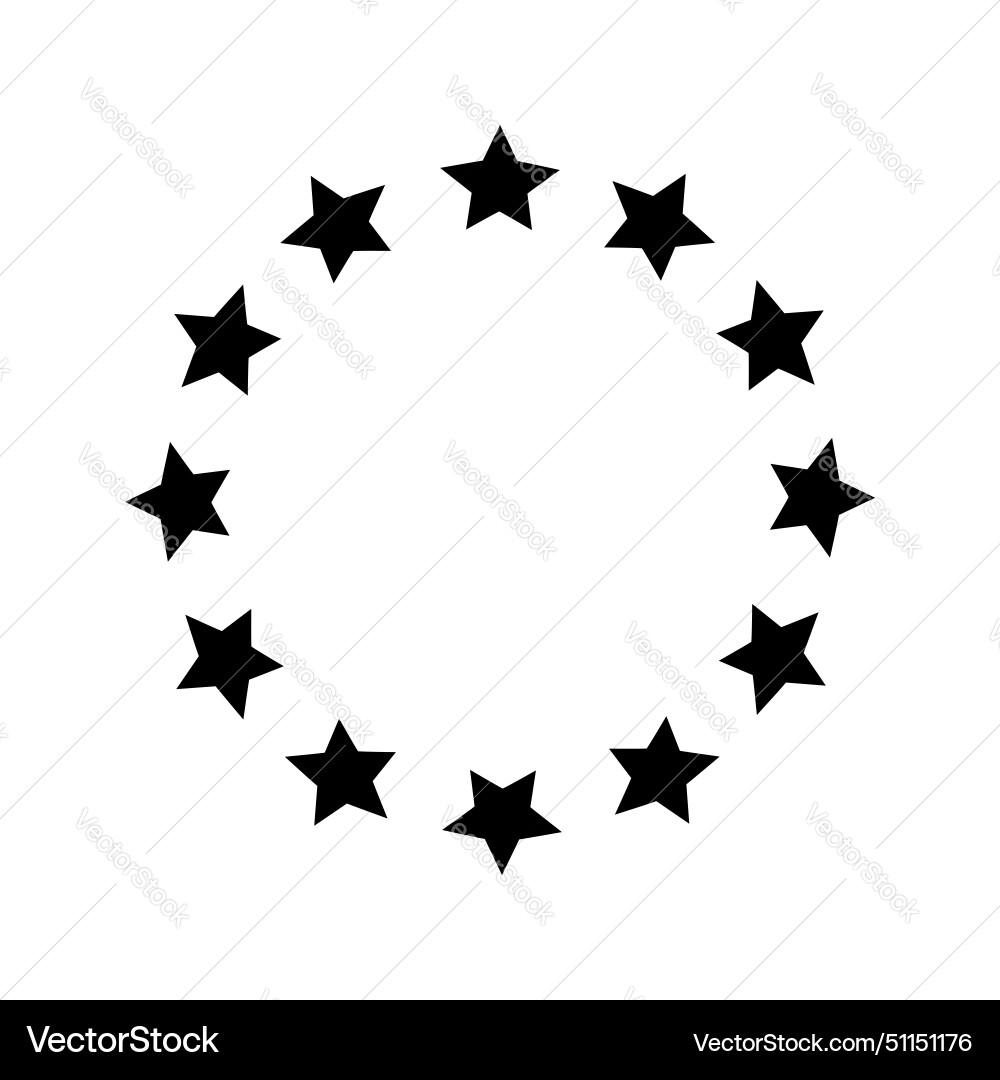 Round frame with stars arranged in a circle prize Vector Image