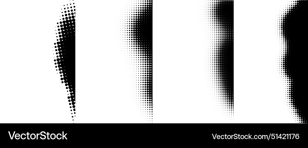 Set of halftone gradient wave patterns Royalty Free Vector