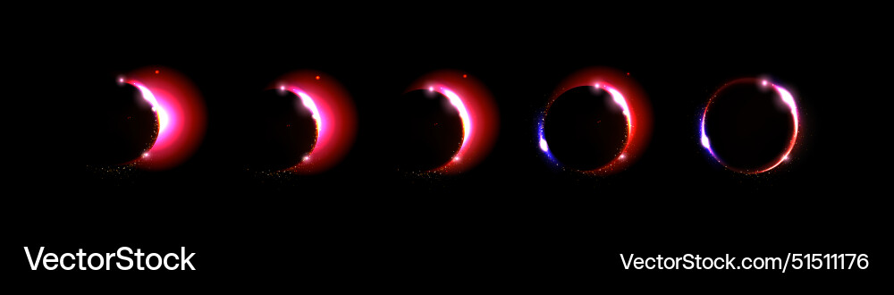 Solar or moon eclipse sprite sheet Royalty Free Vector Image