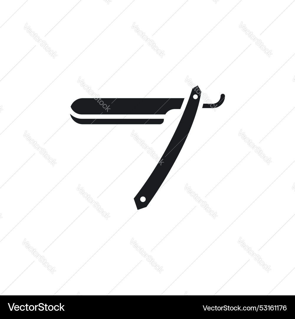 Straight razor icon symbol on white background Vector Image