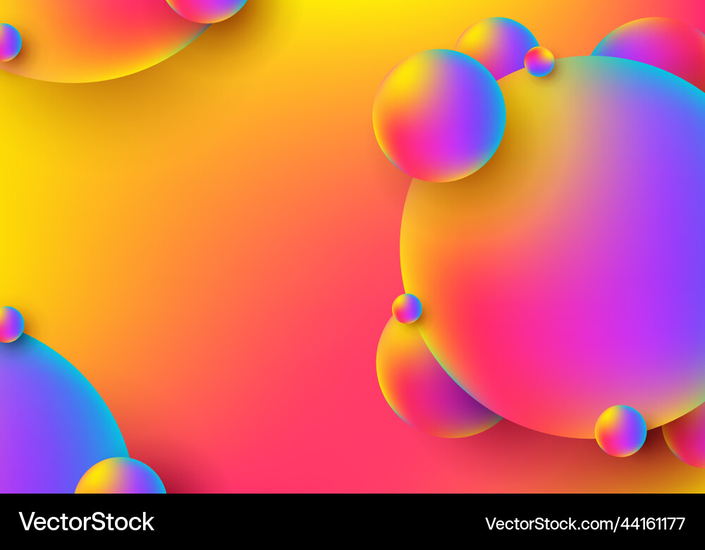 3d circles shapes vibrant colors overlapping Vector Image
