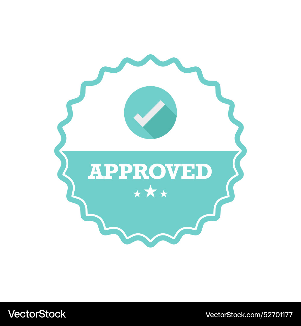 Approved badge design element Royalty Free Vector Image