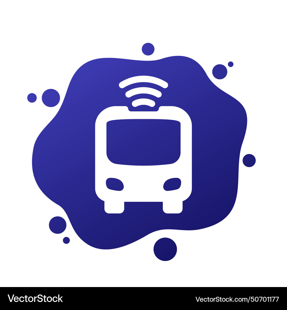 Autonomous shuttle bus icon driverless transport Vector Image