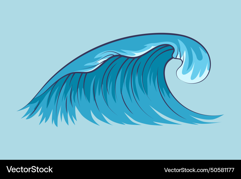 Blue ocean wave Royalty Free Vector Image - VectorStock