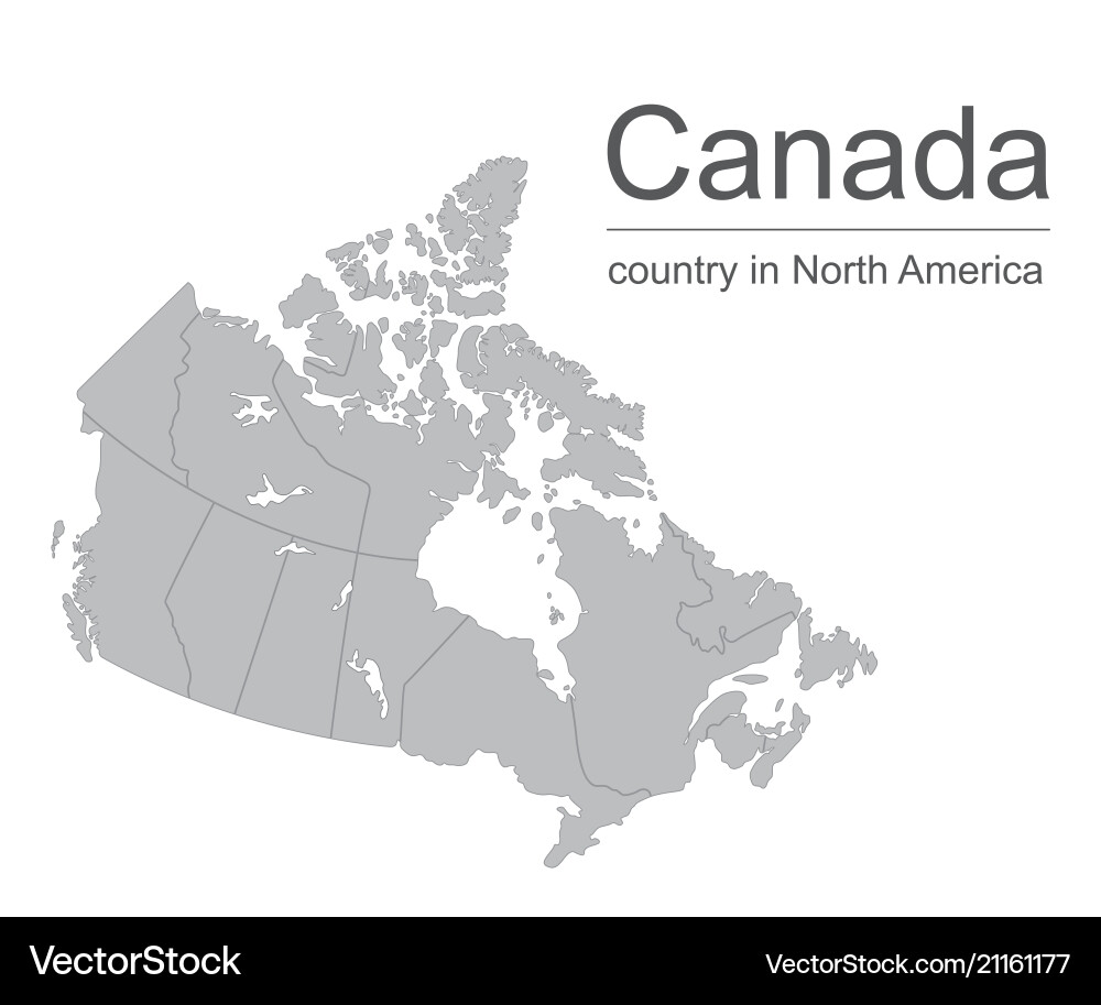 Canada map outline Royalty Free Vector Image - VectorStock