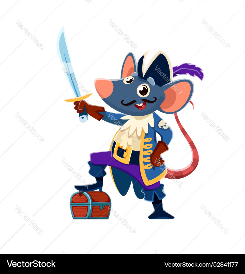 Cartoon Pirate Rat Captain Royalty Free Vector Image
