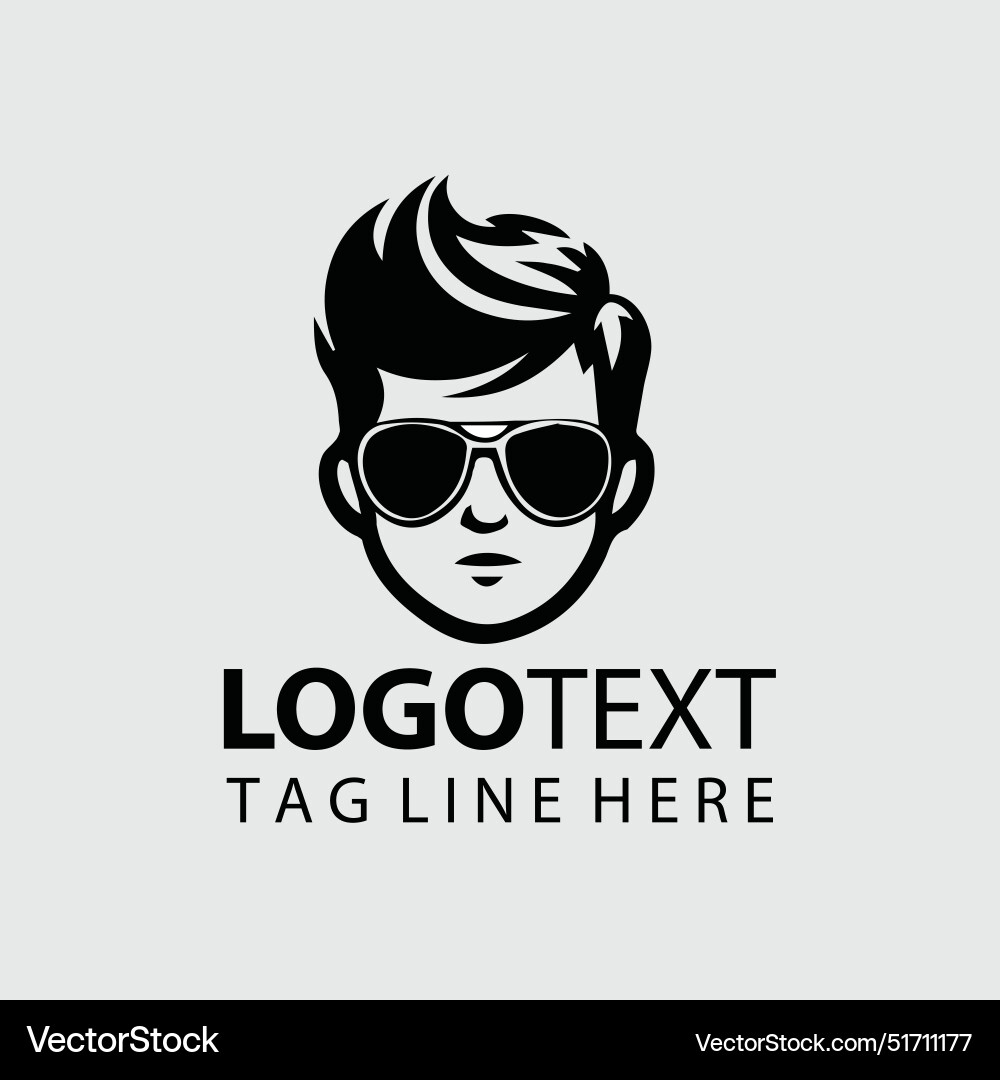 Cute boy logo Royalty Free Vector Image - VectorStock