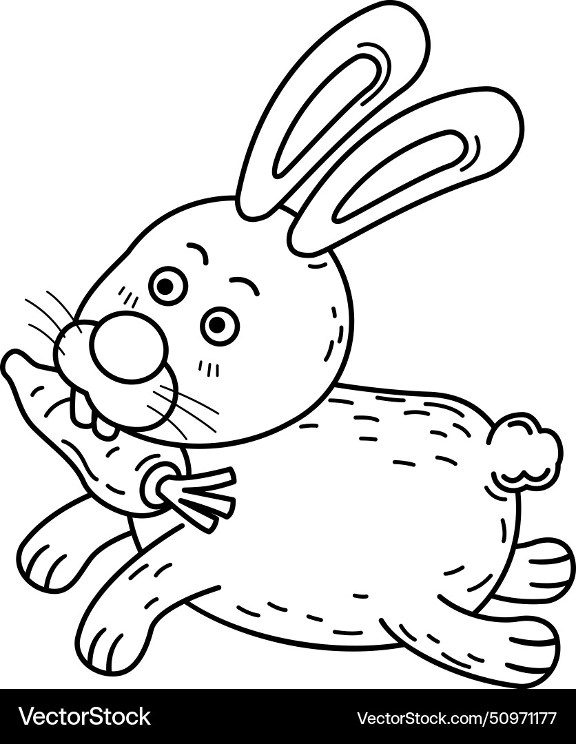Hand drawn rabbit character Royalty Free Vector Image