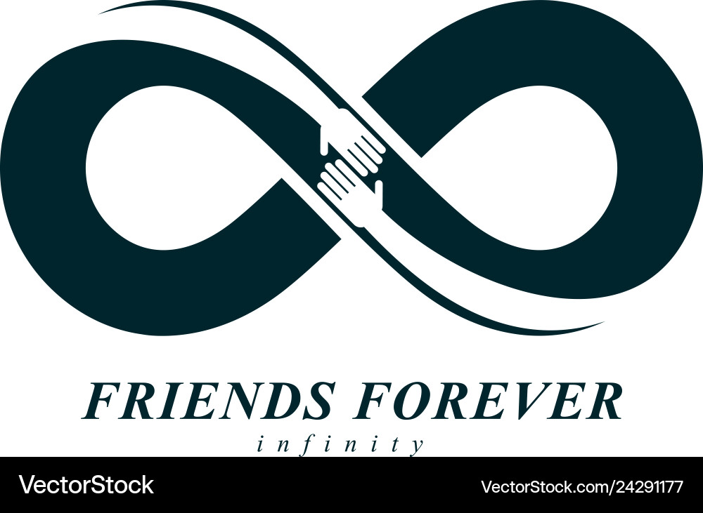 Infinity sign with two hands touching each other Vector Image