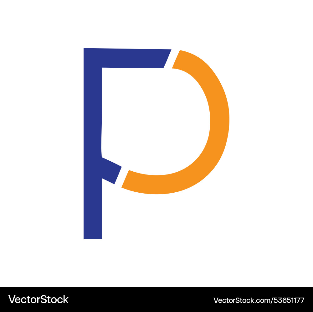 Initial fp letter logo design template Royalty Free Vector