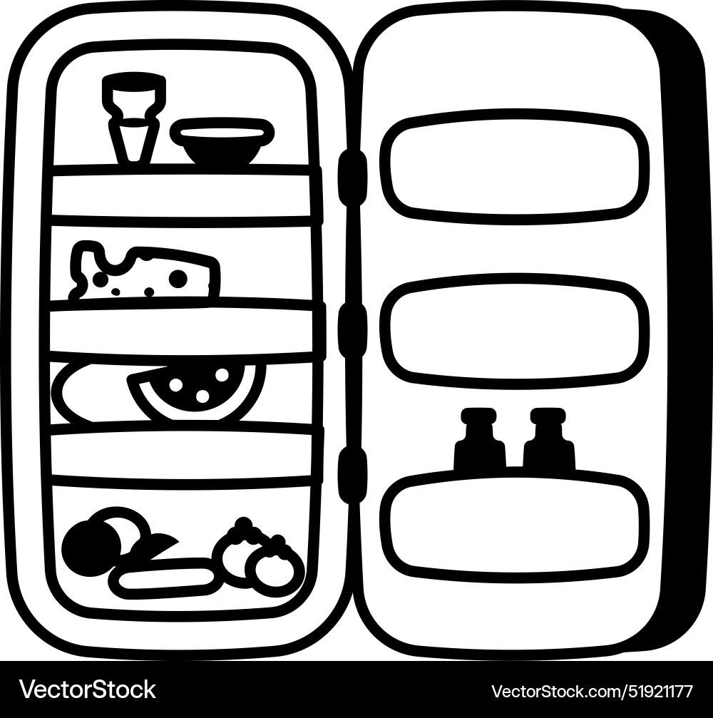 Open fridge Royalty Free Vector Image - VectorStock