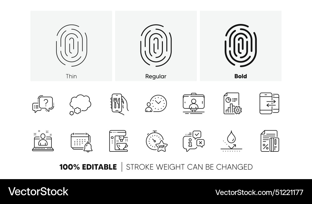 Restaurant app info and notification line icons Vector Image