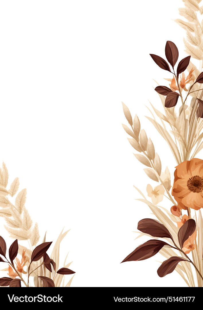 Rustic floral frame border for invitation Vector Image