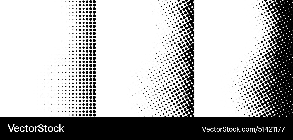 Set of halftone wavy stripes half tone waves Vector Image