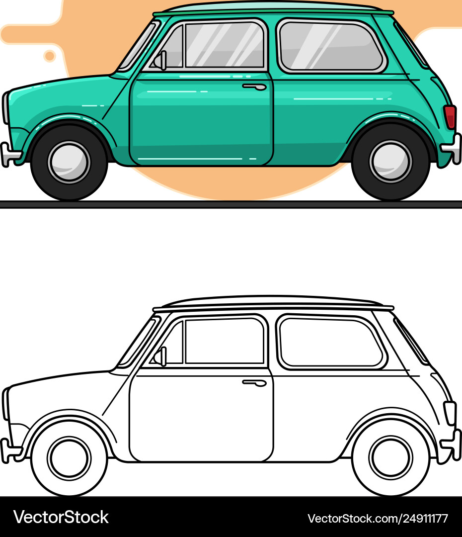 Small cars side view Royalty Free Vector Image