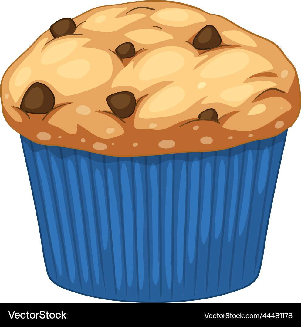 A chocolate muffin isolated Royalty Free Vector Image