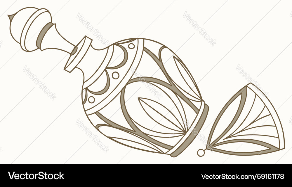 Broken perfume bottle with spill dramatic Vector Image