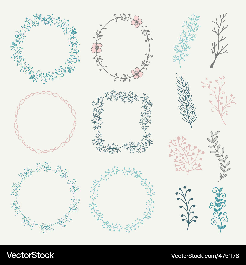 Colorful hand sketched frames borders design Vector Image