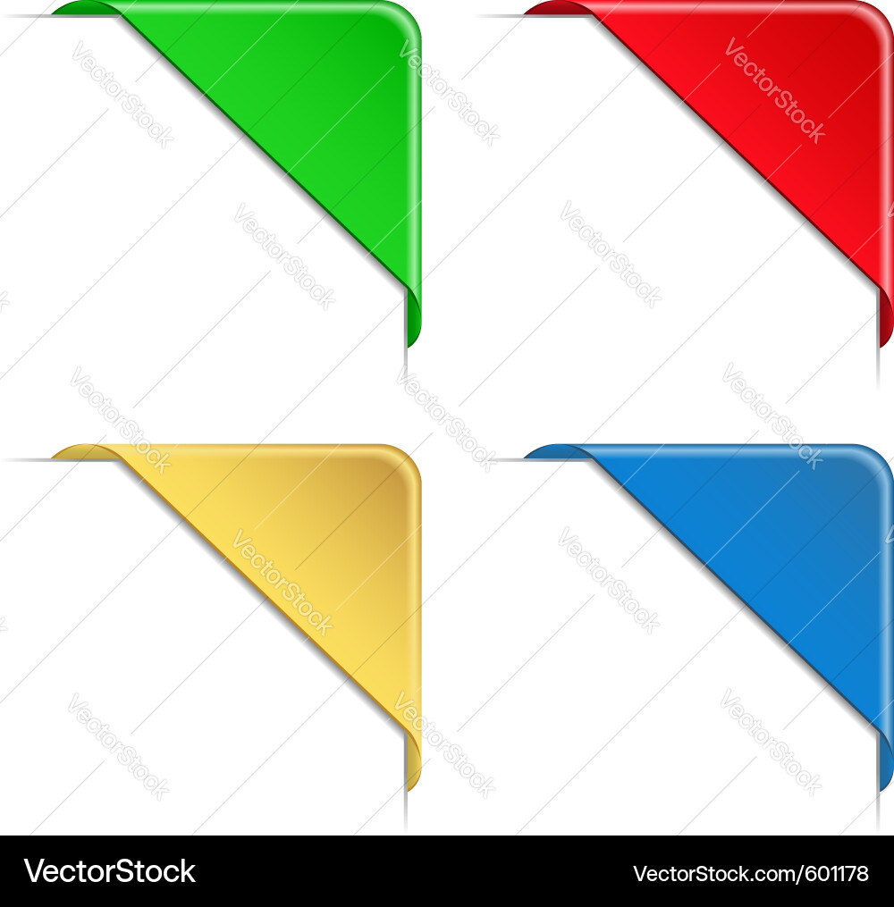 Corner ribbons Royalty Free Vector Image - VectorStock