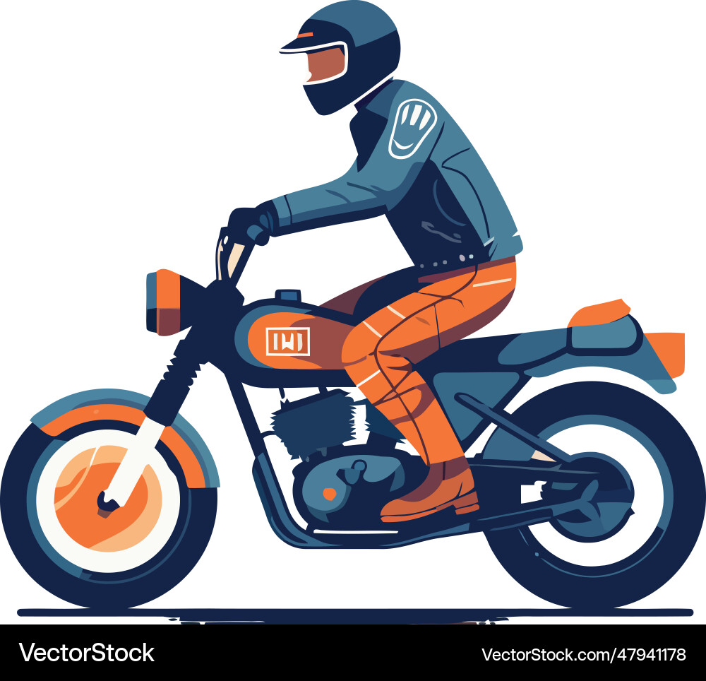 Cycling man speed on modern bicycle Royalty Free Vector