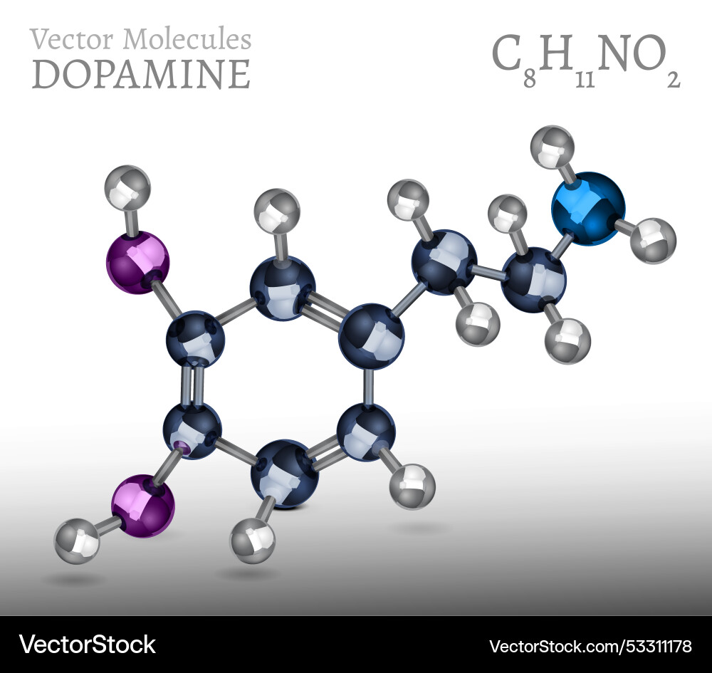 Dopamine poster banner in realistic glossy style Vector Image